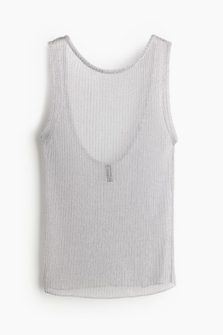 Shimmery Low-back Tank Top - Silver-colored - Ladies | H&M US