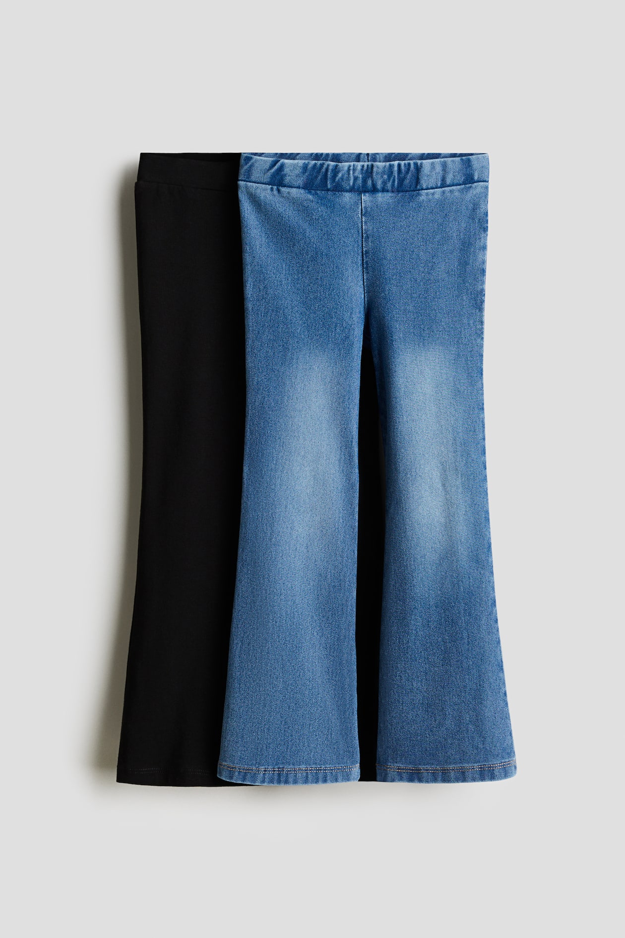 2-pack Flared Jeggings - Denim blue/black - Kids | H&M US