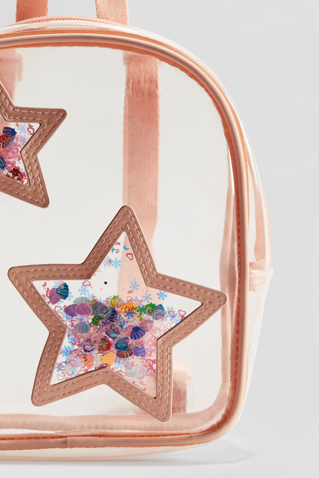 Peach/stars Iridescent Backpack with Appliqués for kids | H&M PH
