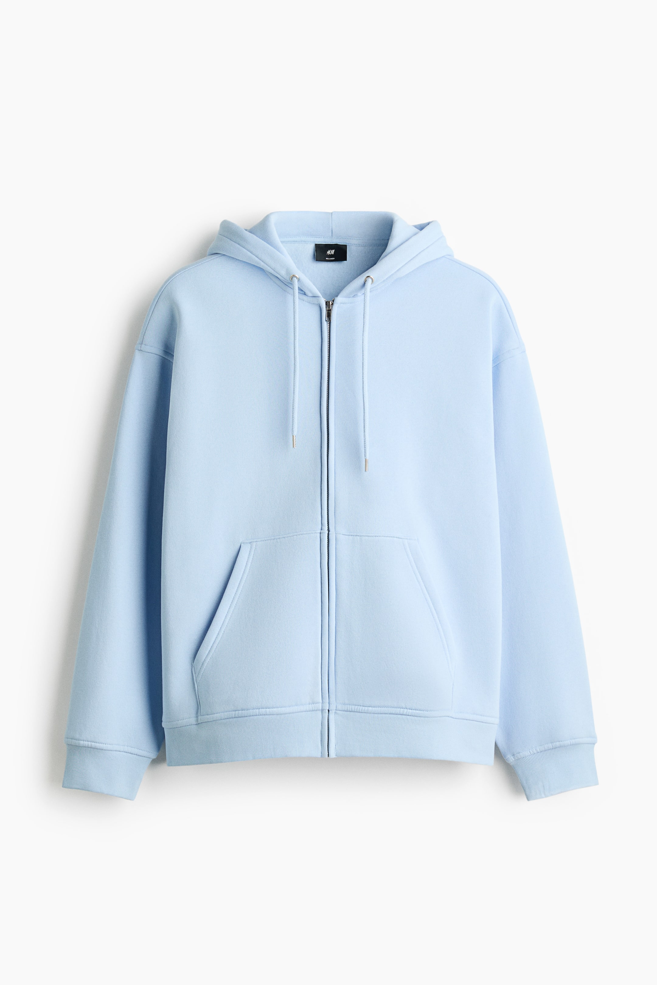 Men’s Light blue Loose Fit Zip-through hoodie | H&M IN