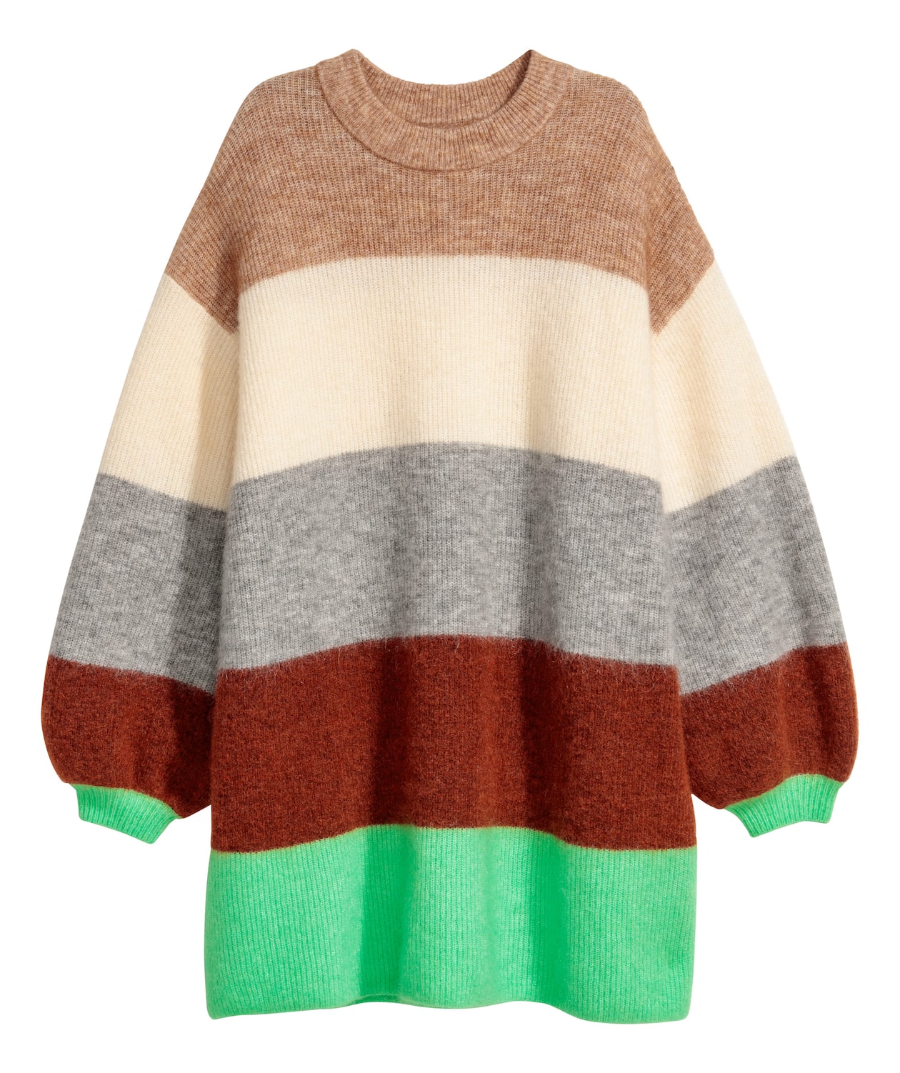 Oversized wool-blend jumper - Light beige/Block-coloured - Ladies | H&M GB