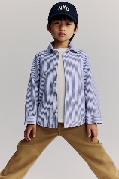 Blue/white striped Cotton Shirt for kids | H&M US