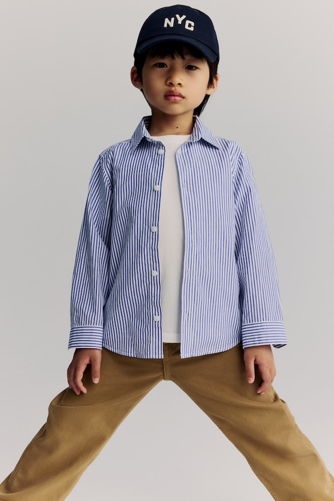 Blue/white striped Cotton Shirt for kids | H&M US