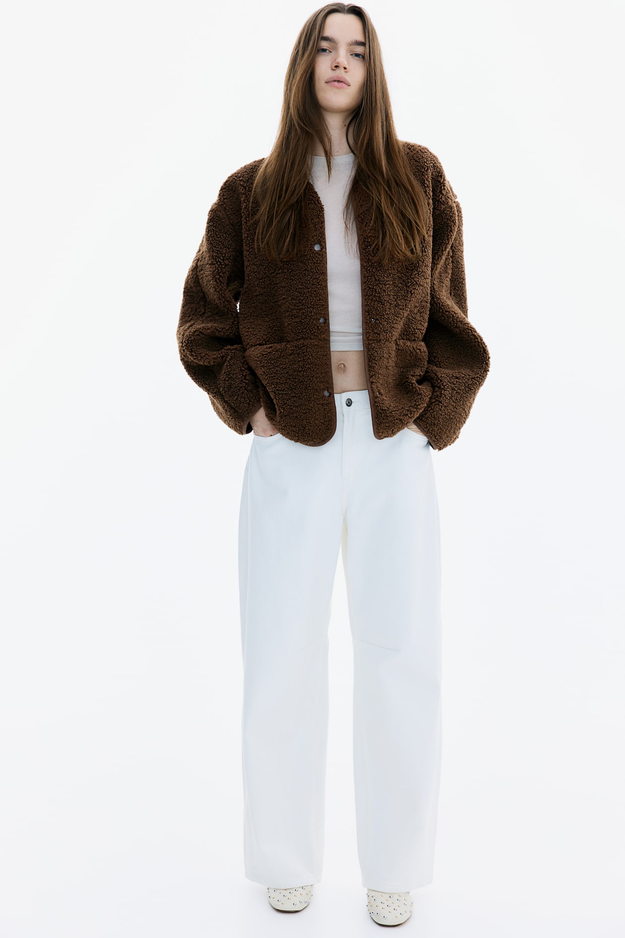 Teddy Fleece Jacket - Dark brown - Ladies | H&M US