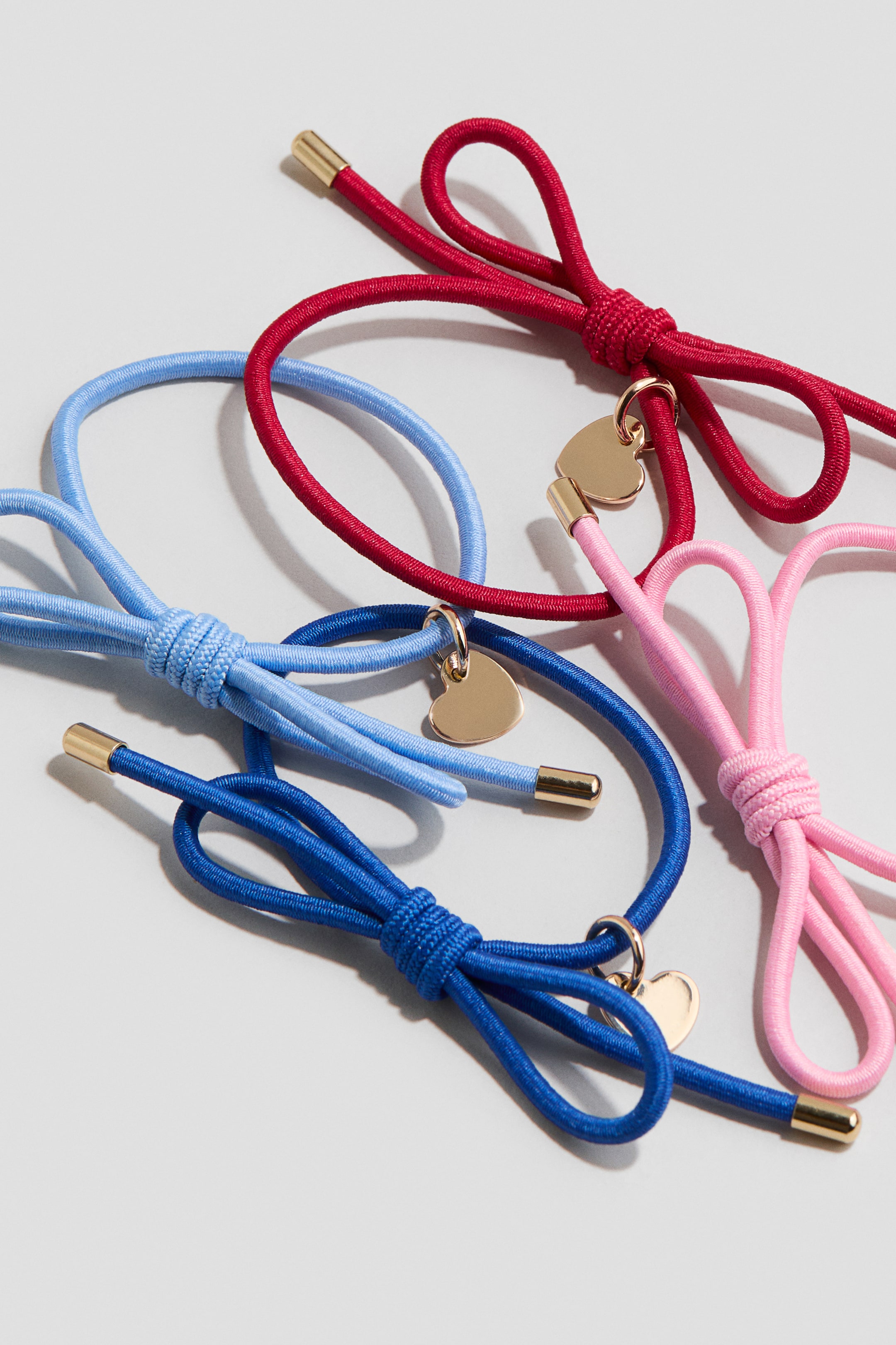 4-pack hair elastics - Bleu clair/cœurs - ENFANT | H&M BE