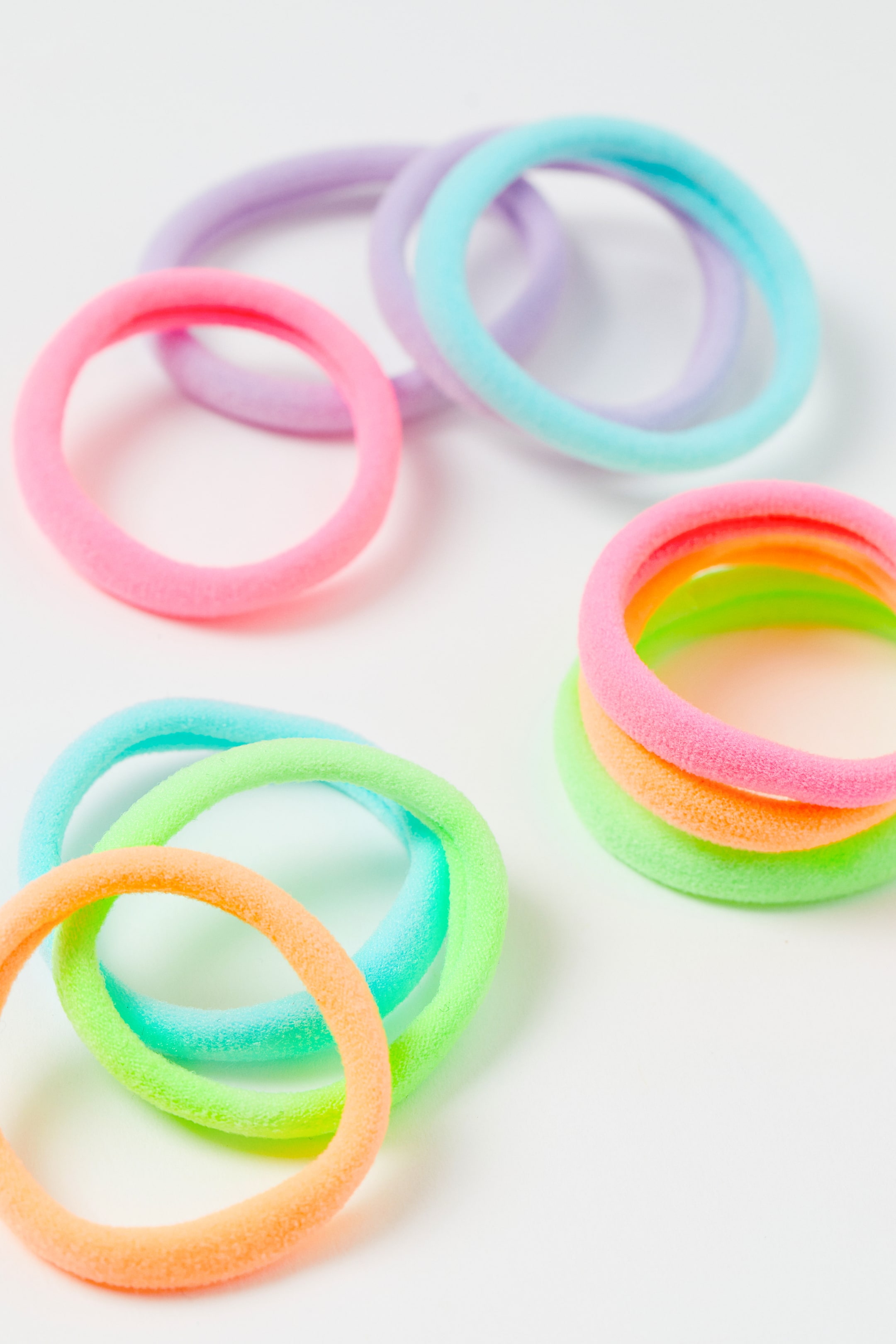 10-pack Hair Elastics - Pink/neon green - Kids | H&M US