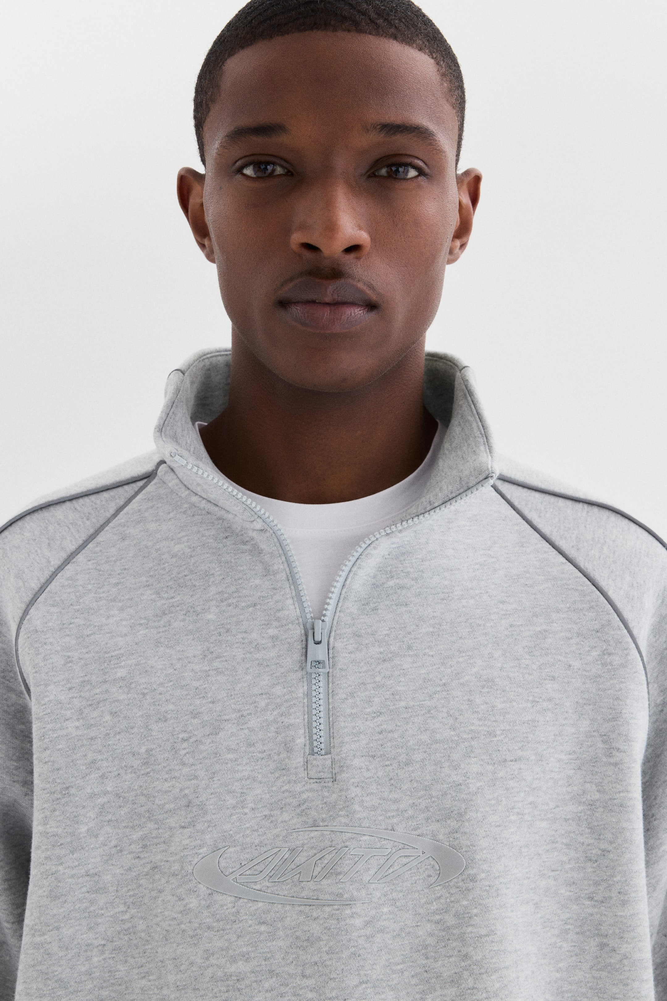 Men’s Gray melange/Akito Loose-Fit Half-Zip Sweatshirt | H&M CA