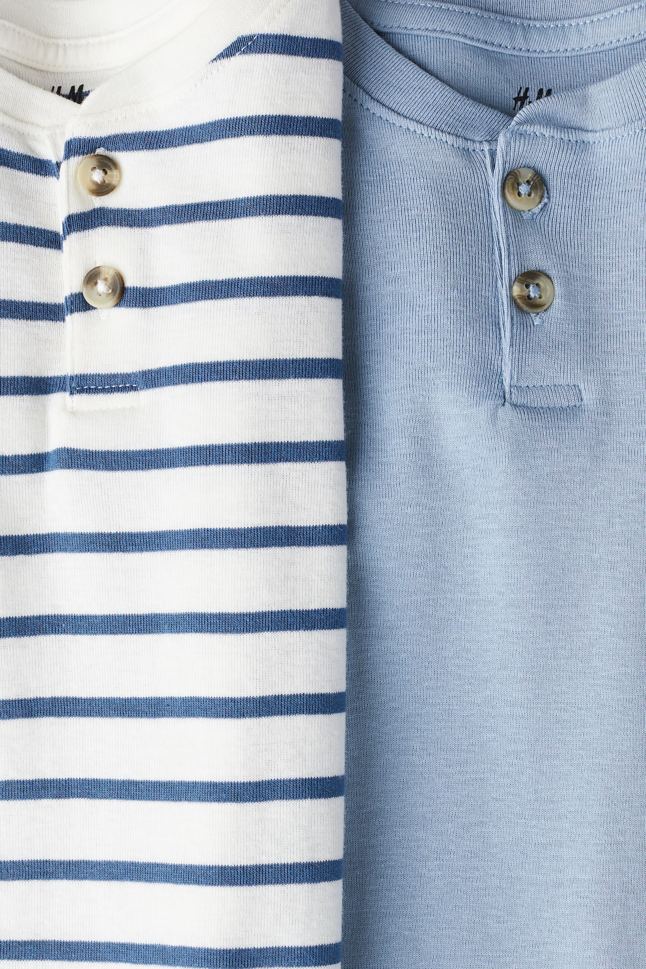 Light blue/striped 2-pack Henley T-shirts for kids | H&M US