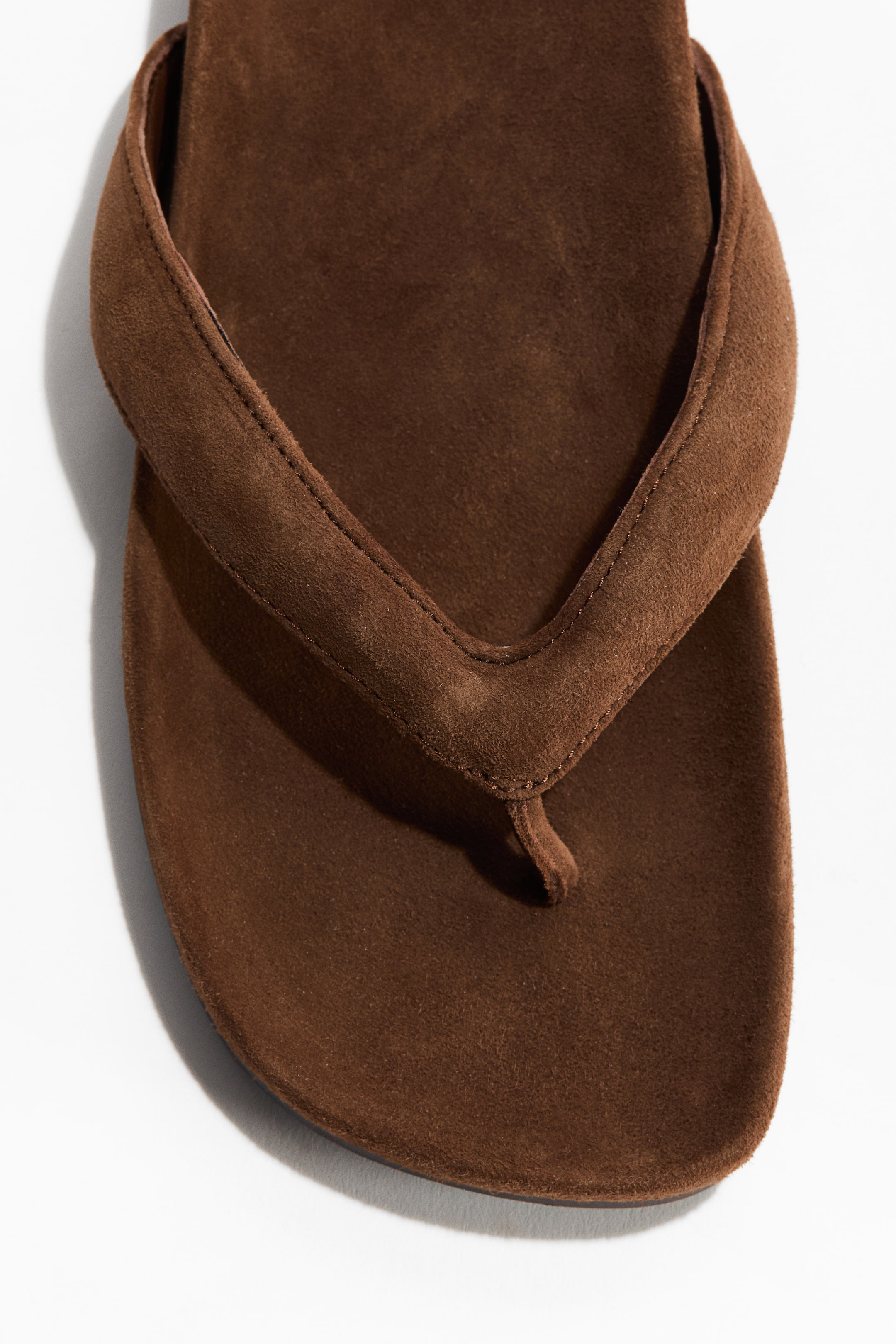 Women's Dark brown Leather Flip-Flops | H&M US
