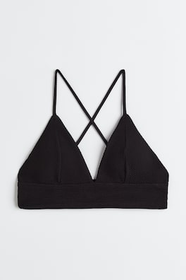Women's Black Padded Triangle Bikini Top | H&M US