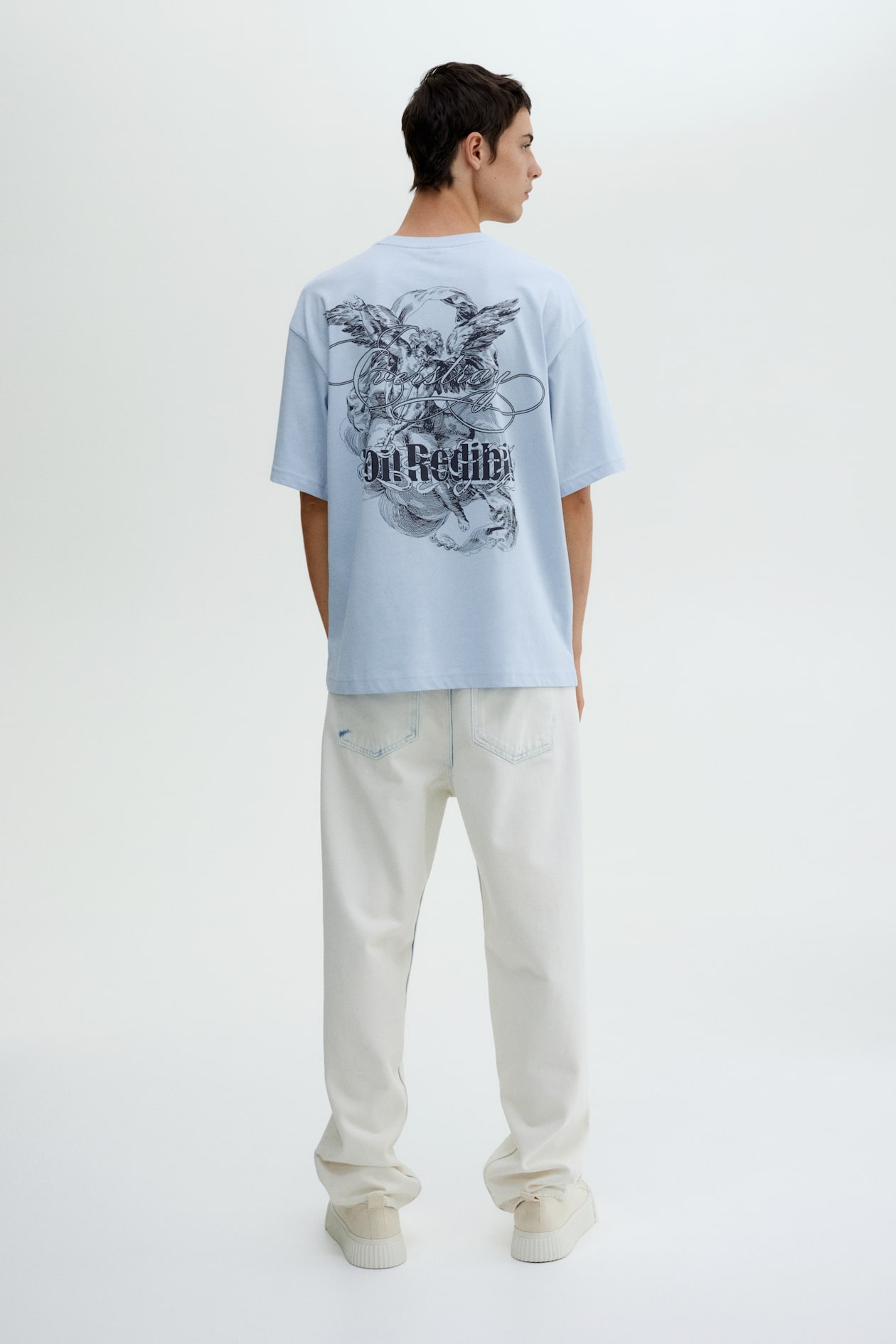 Men’s Light blue/Non Redibit Loose Fit Printed T-shirt | H&M CA