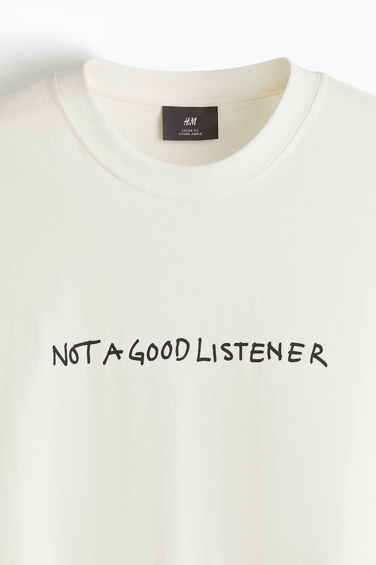 Men’s Cream/Listener Loose Fit Printed T-shirt | H&M US