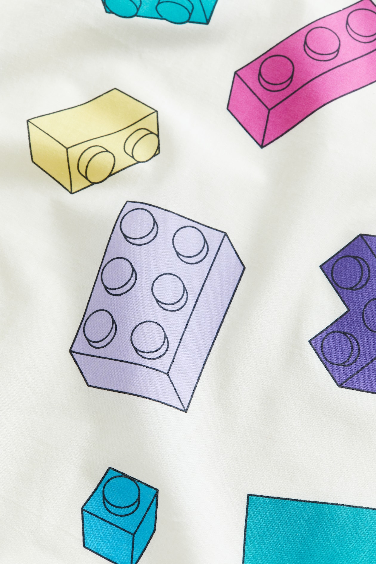 Patterned Cotton Fitted Sheet - Multicolored/LEGO bricks - Home All | H ...