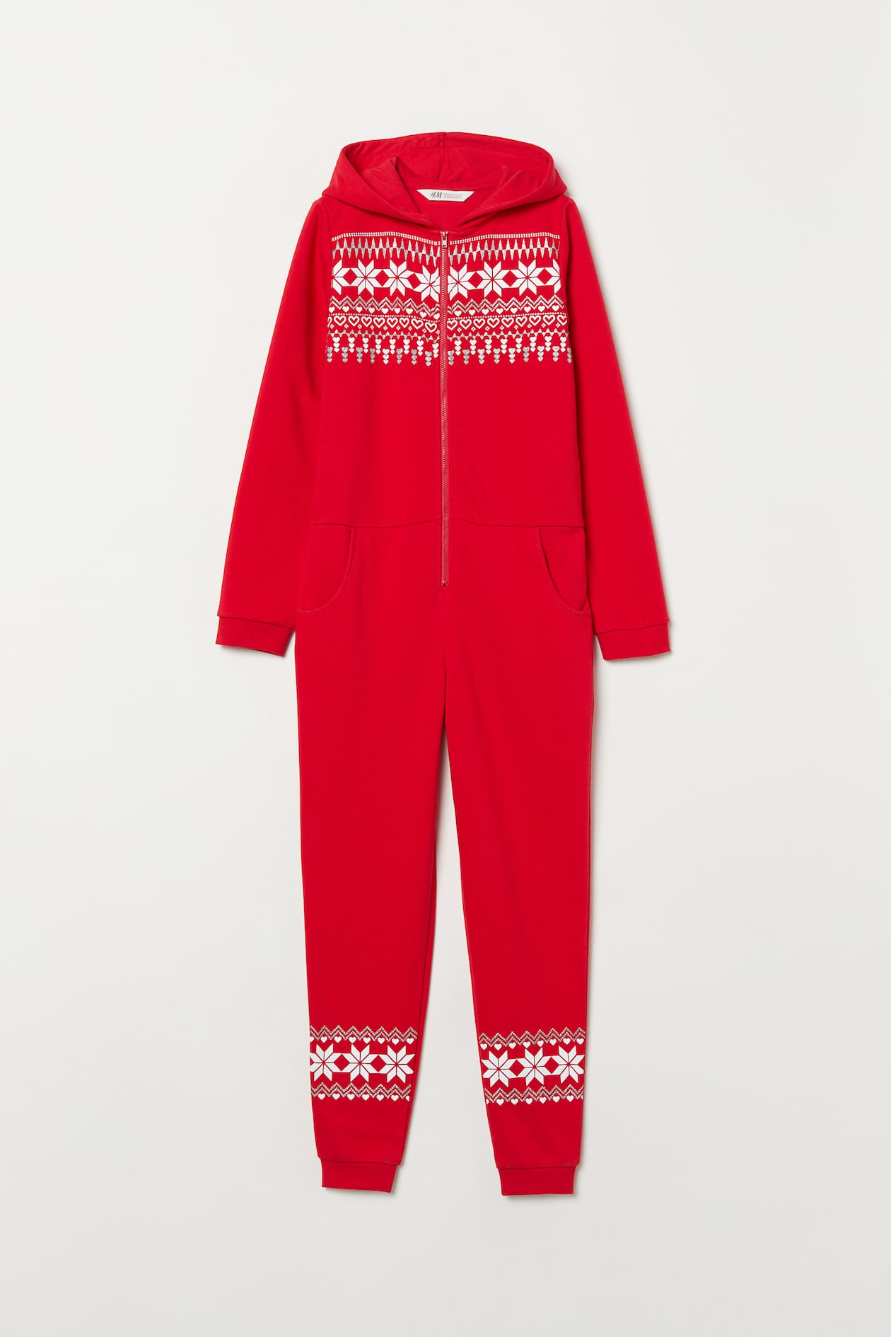 Combinaison en molleton - Manches longues - Longue - Rouge/motif ...