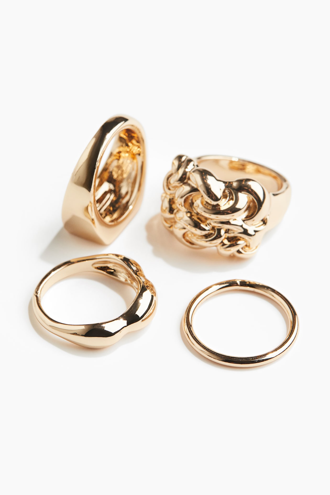 4-pack rings - Gold-coloured - Ladies | H&M GB