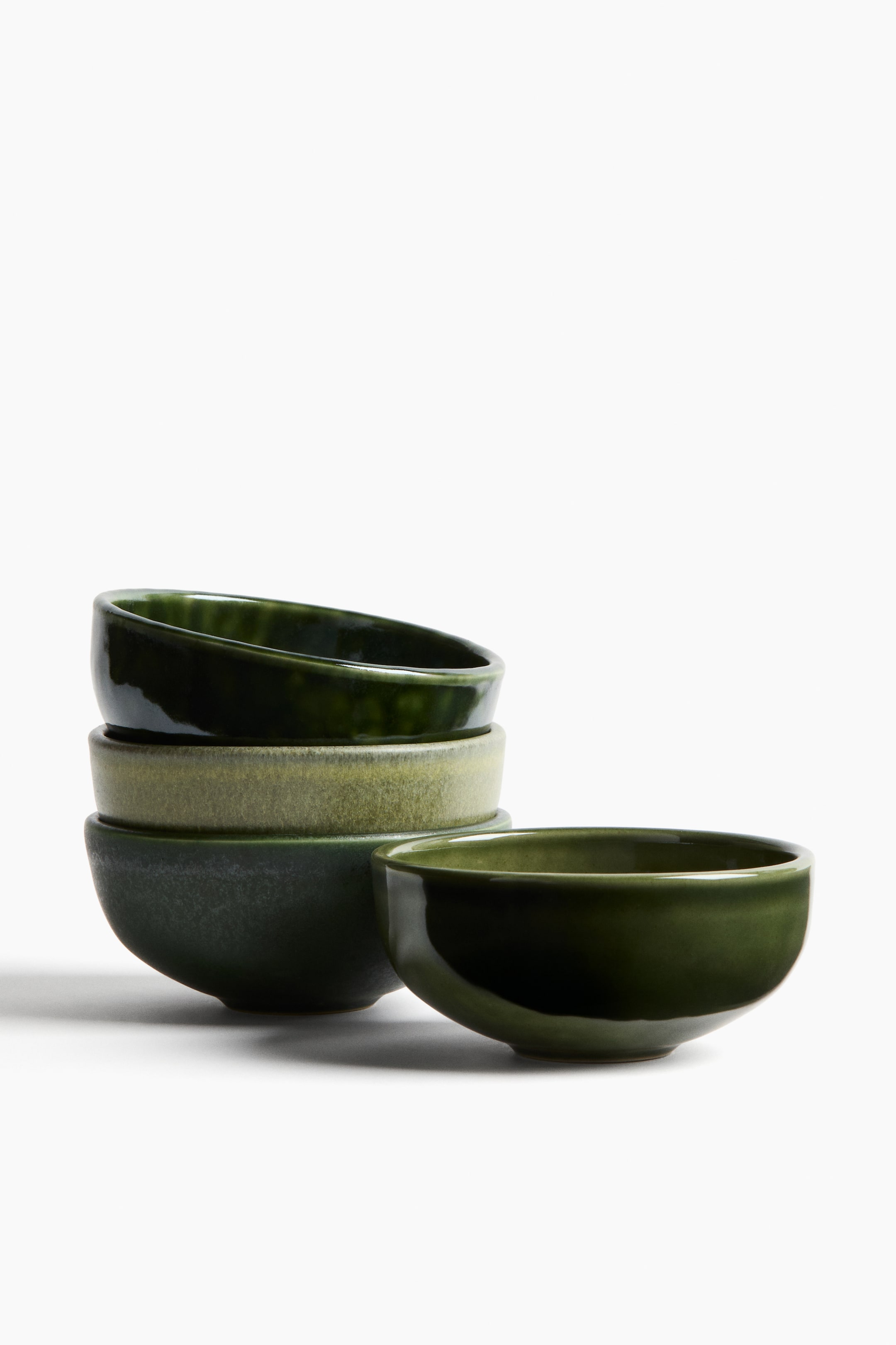 Dark green 4-Pack Stoneware Bowls at H&M Home | H&M CA