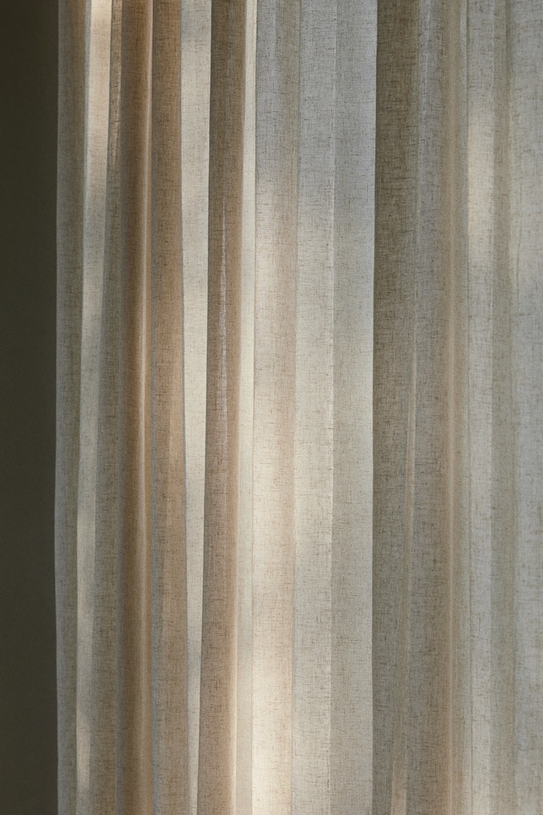 1-pack Wide Linen-Blend Curtain Panel - Beige - Home All | H&M US