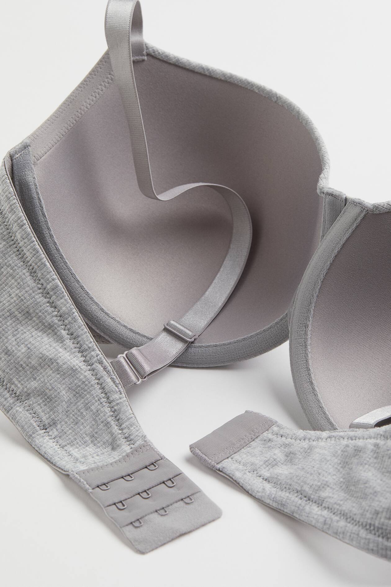 H&M+ 2-pack padded bras - White/Grey marl - Ladies | H&M GB