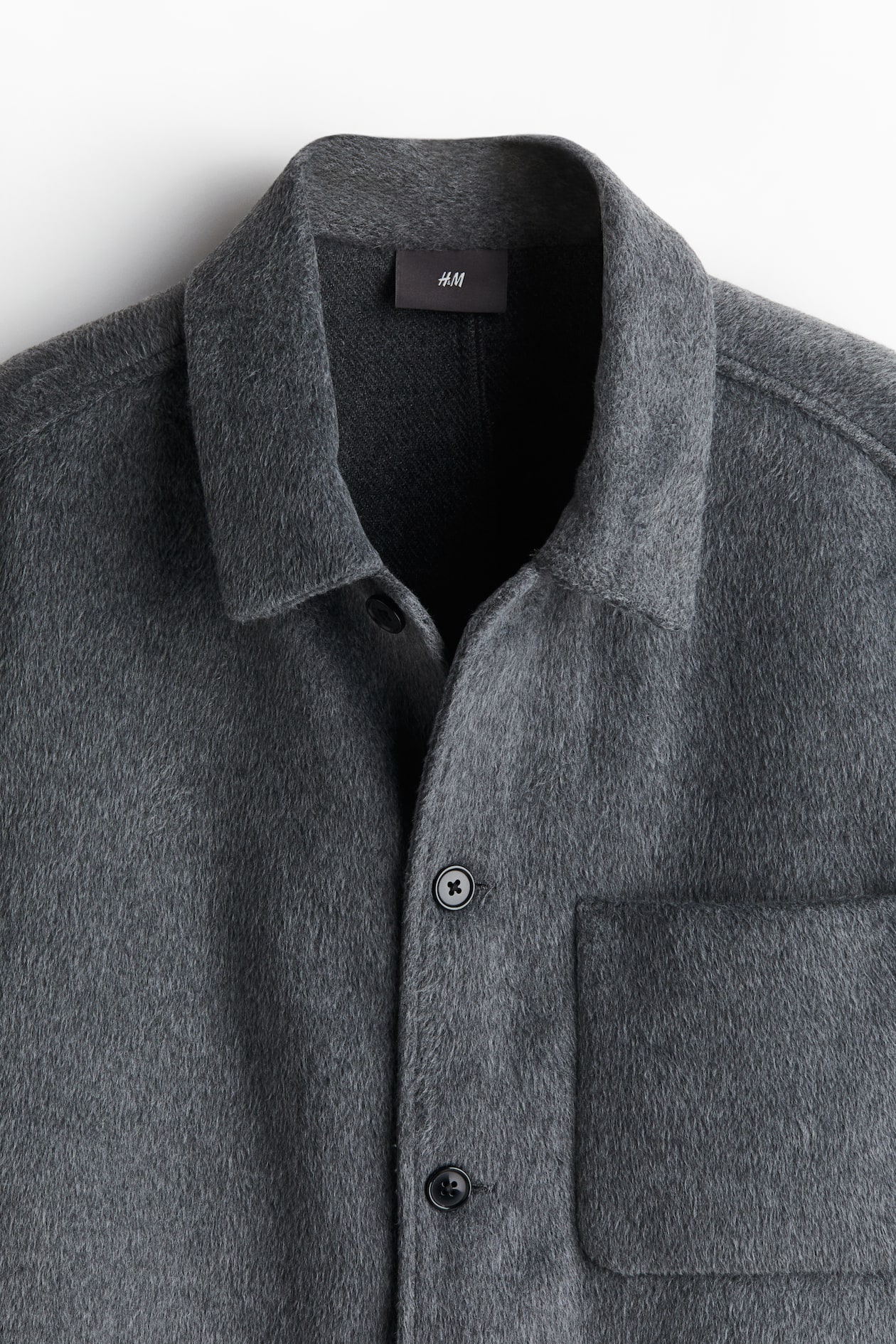 Regular Fit Brushed Overshirt - Dark gray - Men | H&M US