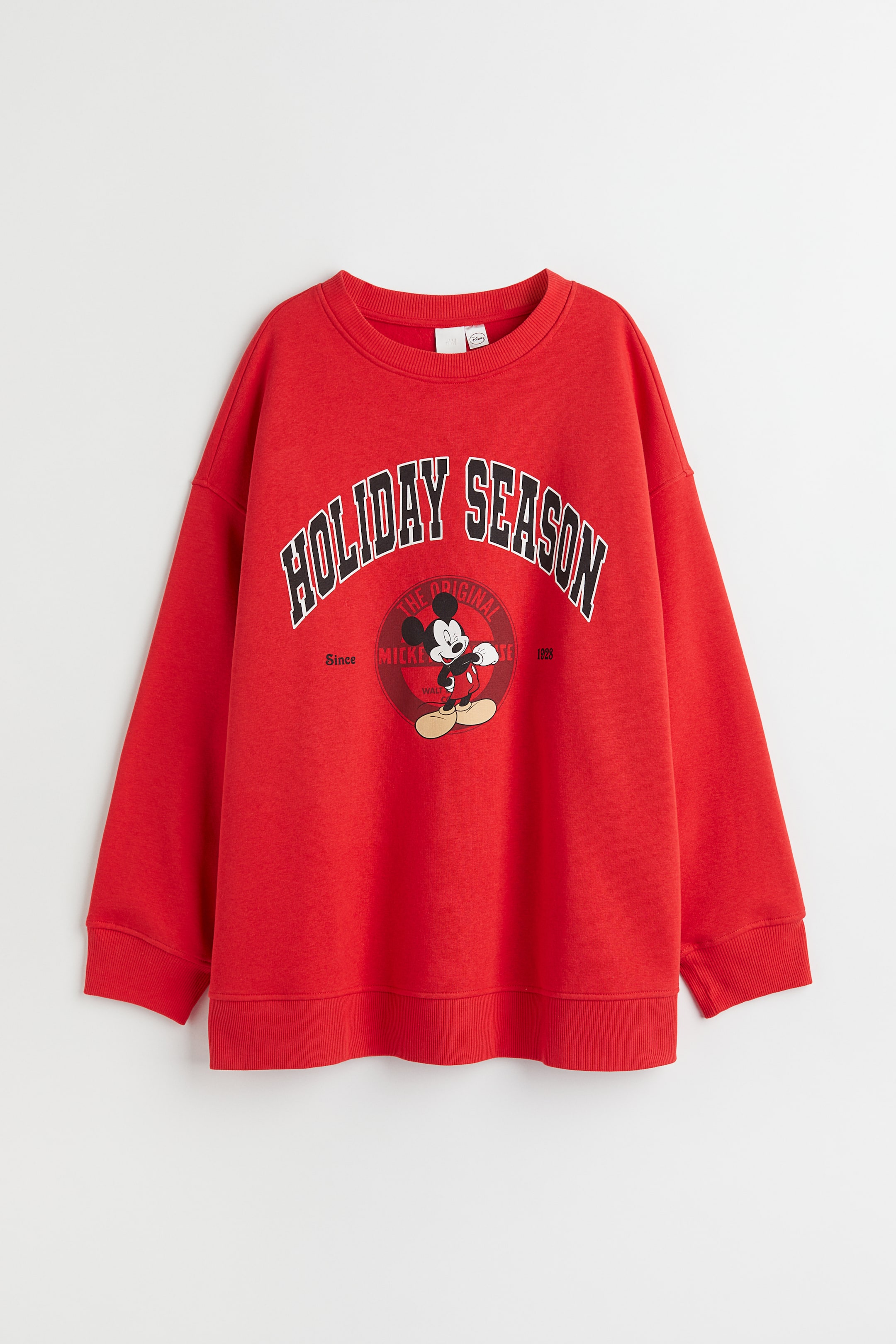 Oversized Printed Sweatshirt - Red/Mickey Mouse - Ladies | H&M CA