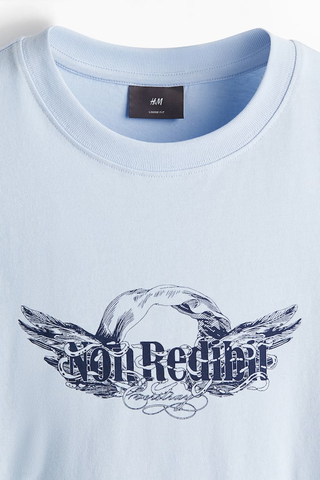 Men’s Light blue/Non Redibit Loose Fit Printed T-shirt | H&M CA