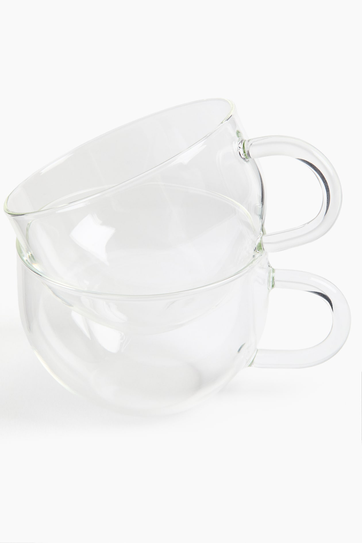 2-pack glass mugs - Clear glass - Home All | H&M IN