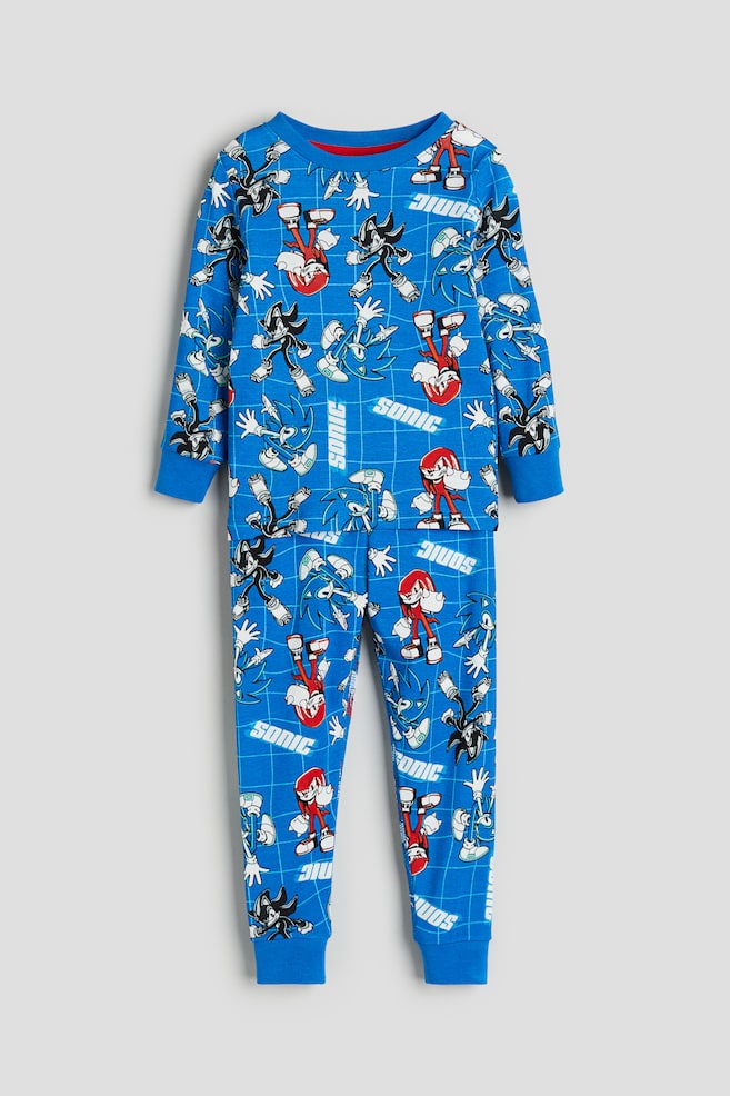 Snug Fit Jersey Pajamas - Bright blue/Sonic the Hedgehog - Kids | H&M US