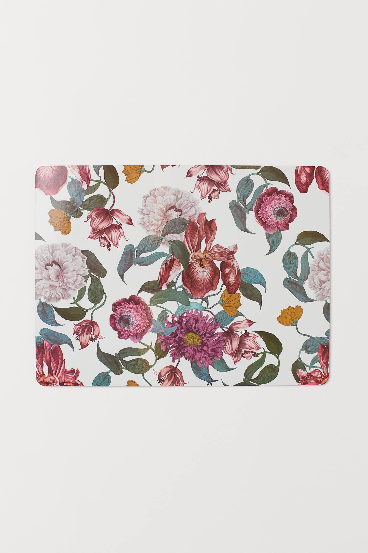 Set de table avec impression - Blanc/fleuri - Home All | H&M FR