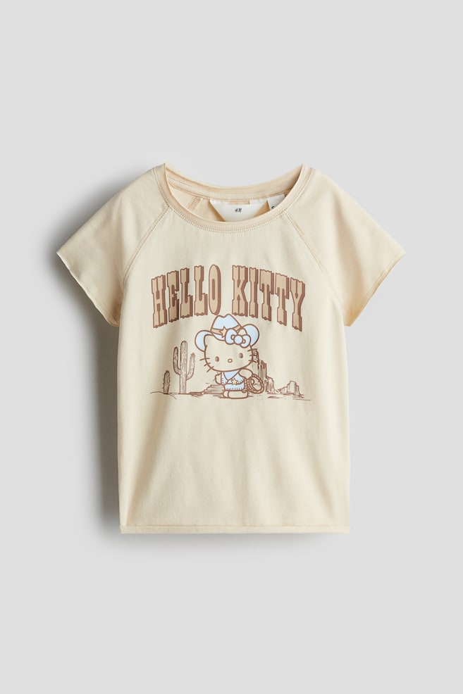 Beige/Hello Kitty Jersey Top with Printed Motif for kids | H&M CA