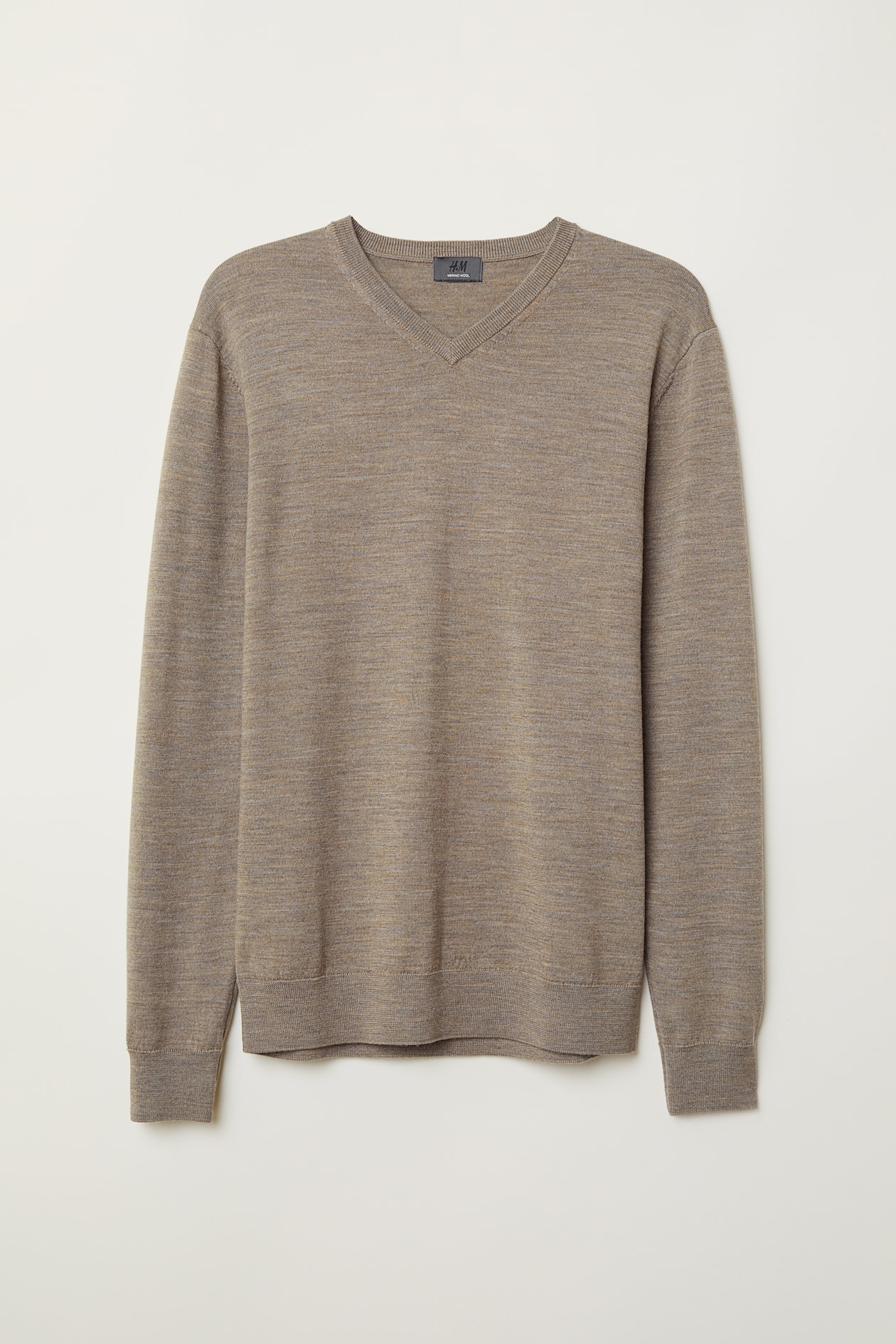 V-neck Merino Wool Sweater - Mole - Men | H&M AU