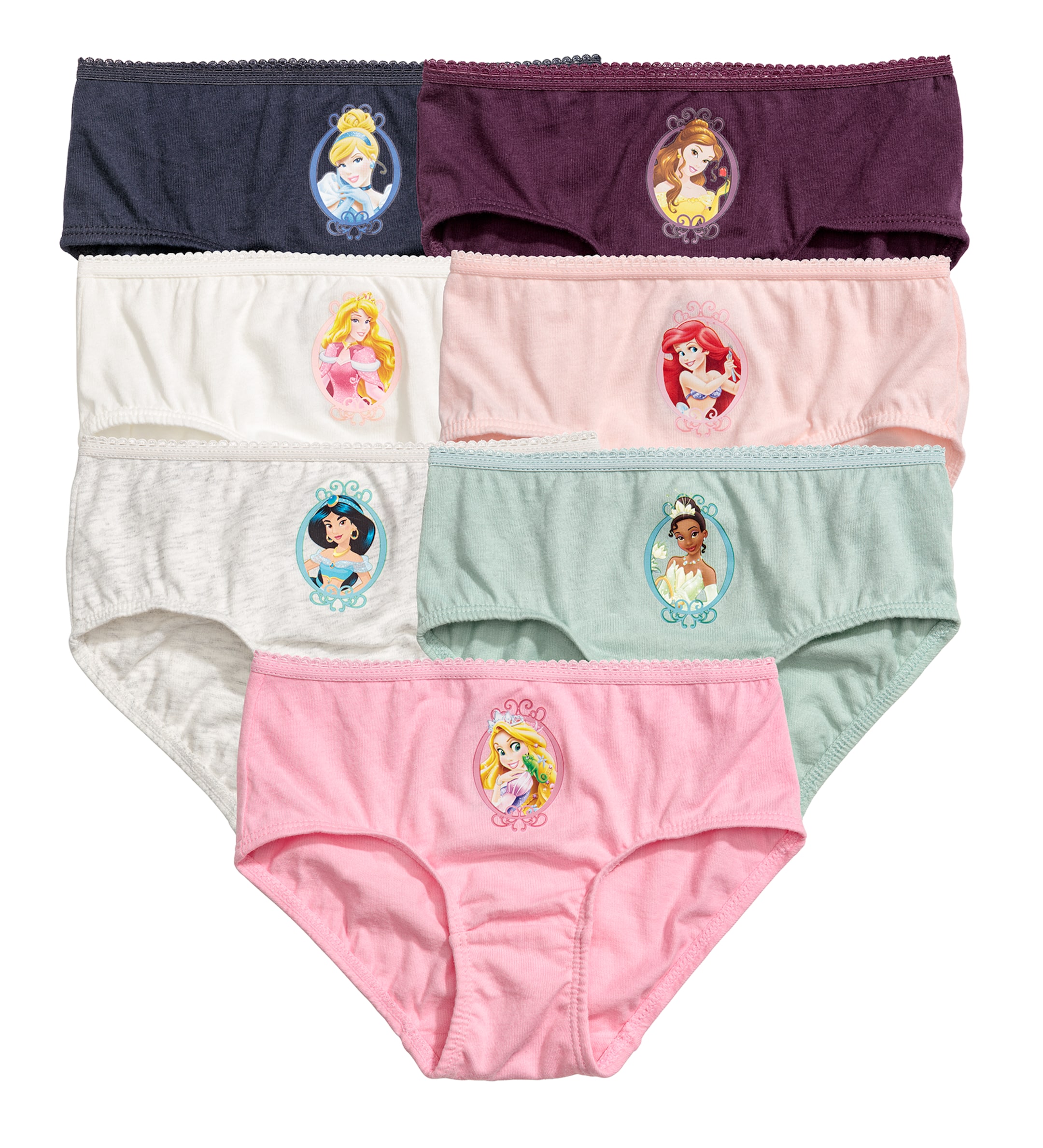 7-pack cotton briefs - Powder pink/Disney princesses - Kids | H&M GB