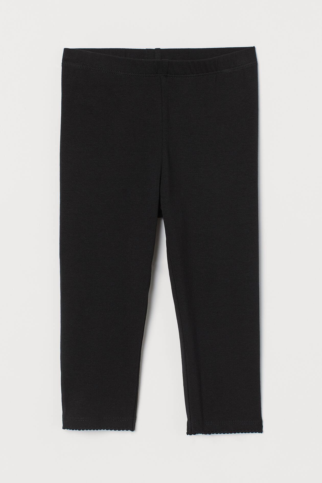 Helanke na 3/4 - Black/Scallop-edged - Kids | H&M RS