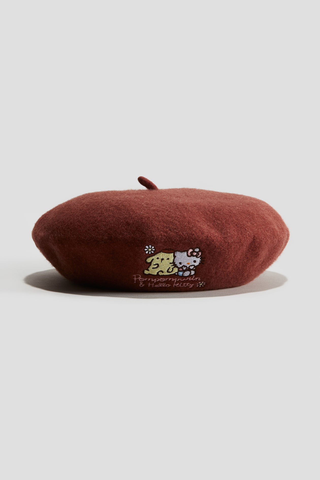 Appliquéd Wool Beret - Brown/Hello Kitty - Kids | H&M US