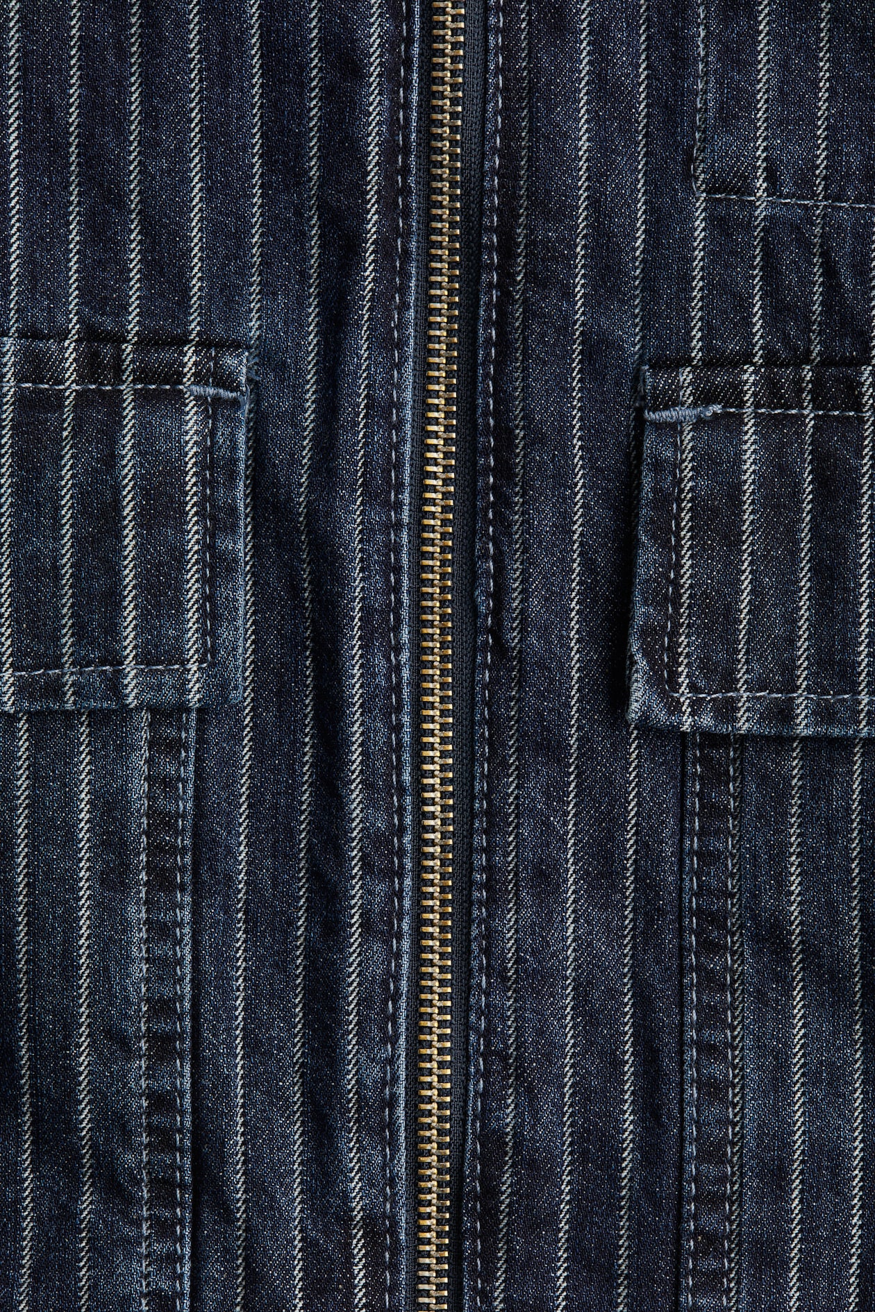 Denim Jacket - Dark denim blue/striped - Ladies | H&M US