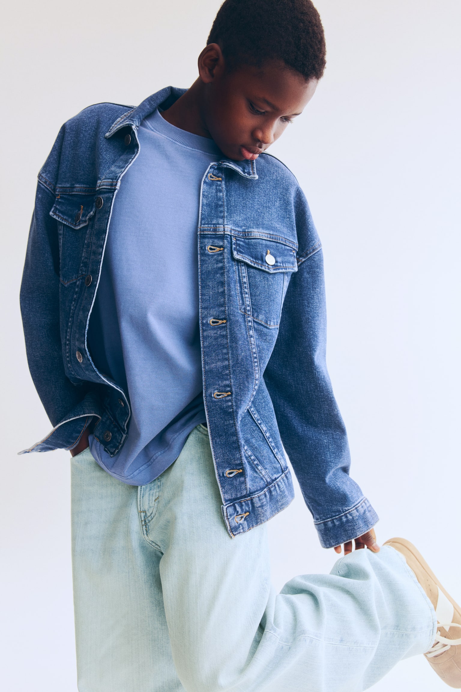 Barrel-leg jeans - Light denim blue - Kids | H&M MY