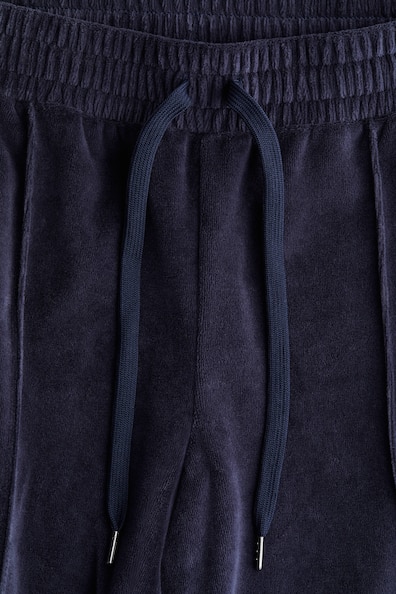 Women's Navy blue Wide-Leg Velour Joggers - Basics | H&M CA