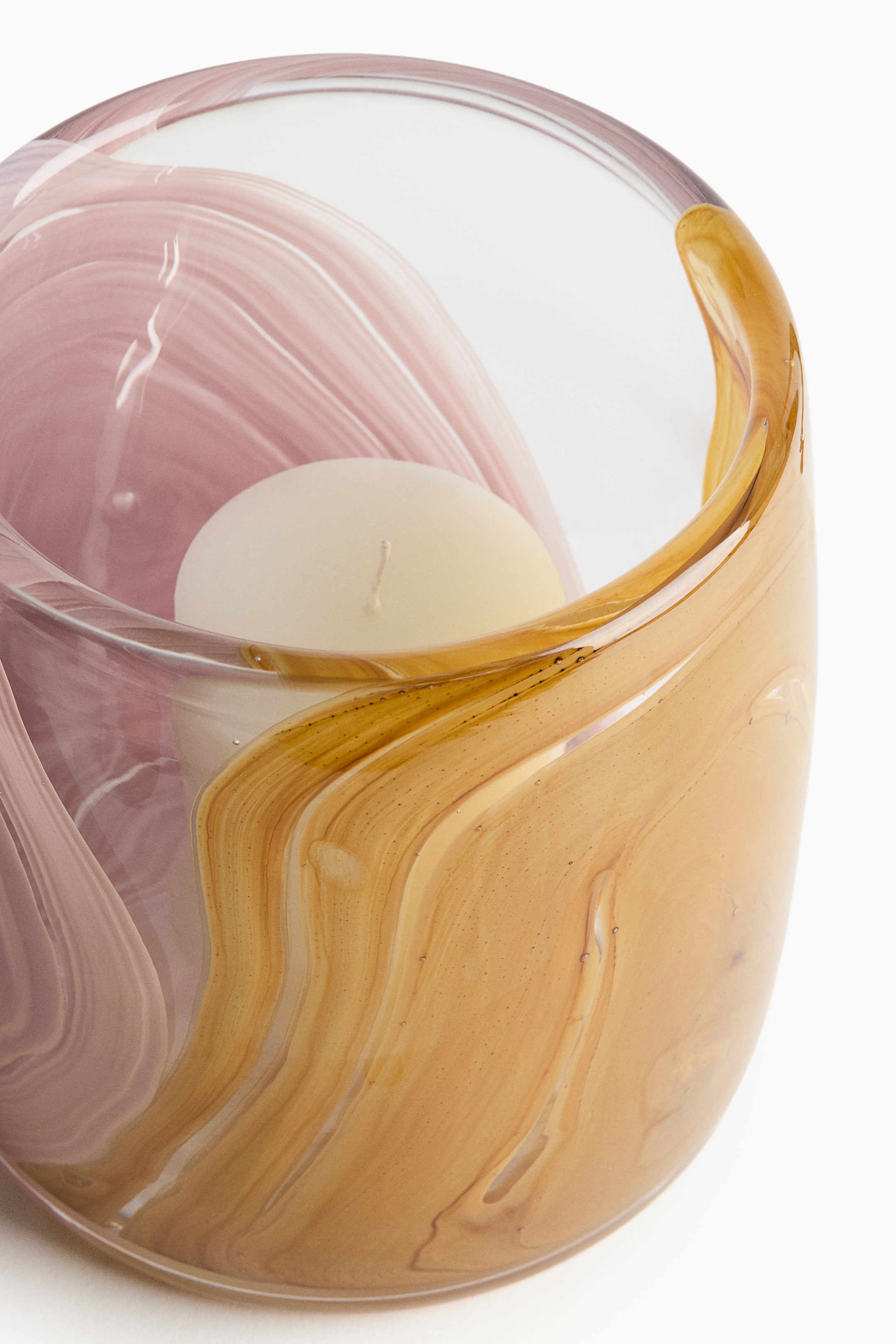 Glass Lantern - Light pink/yellow - Home All | H&M US