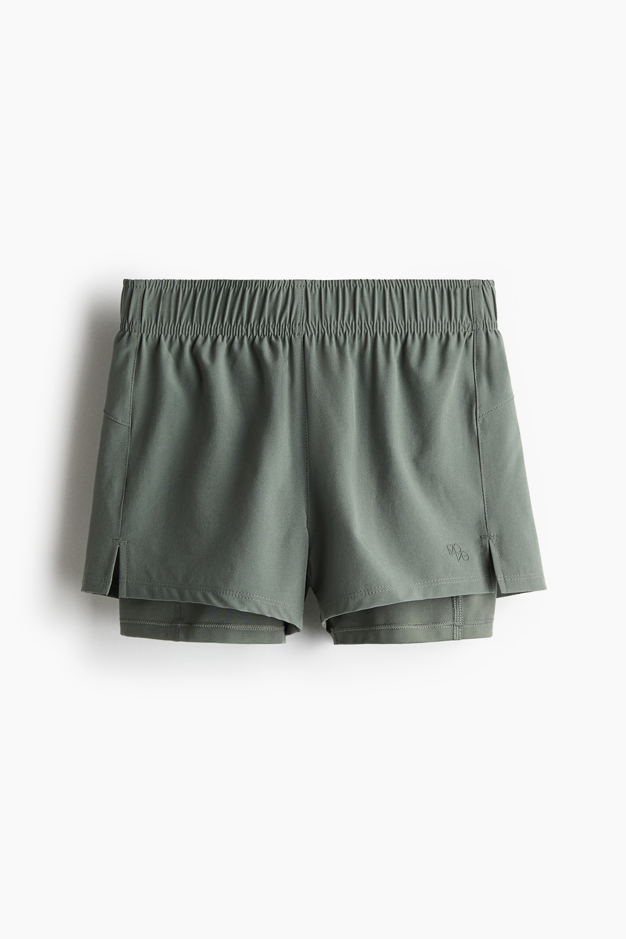 Double-layered running shorts with DryMove™ - Dark sage green - Kids ...