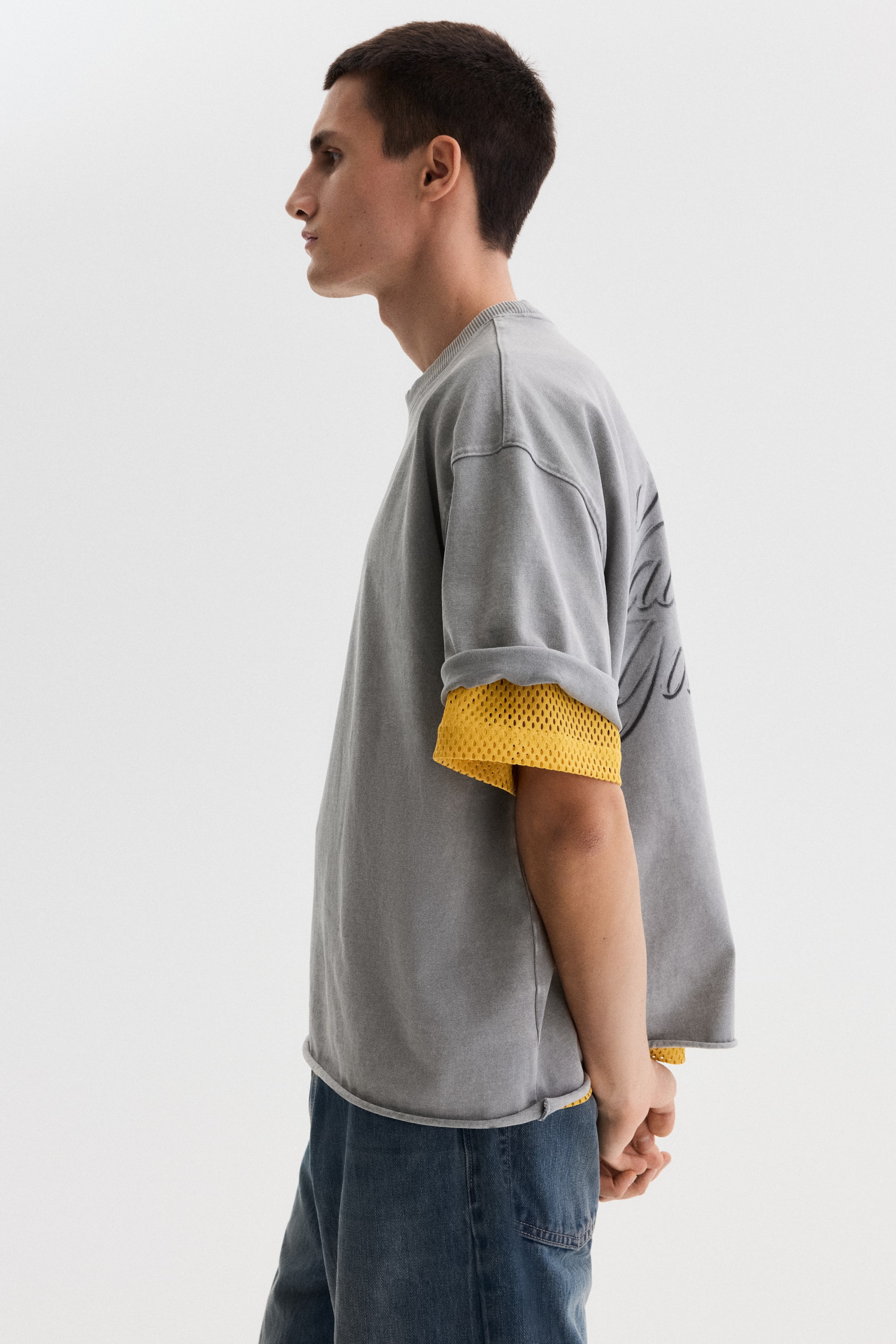Oversized Fit Boxy-style t-shirt - Grau - Men | H&M DE