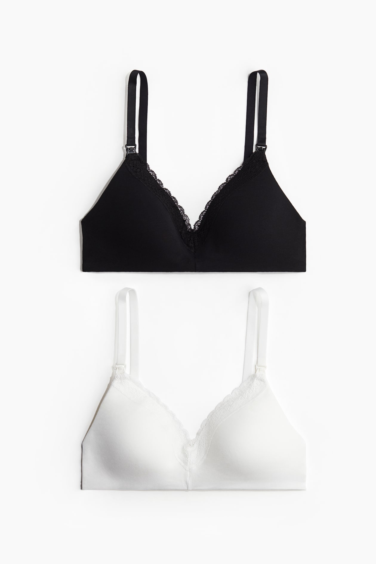 Women's Black/white MAMA 2-pack Padded Nursing Bras | H&M US
