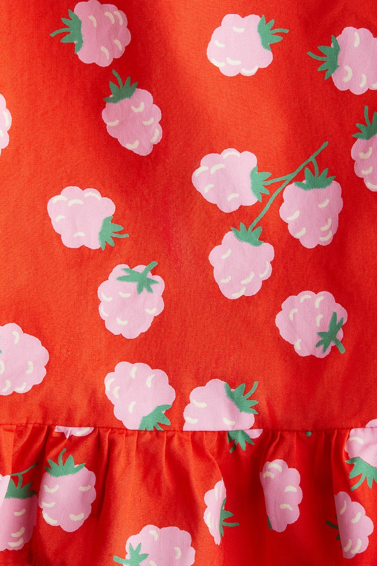 Bright red/raspberries Cotton Dress for kids | H&M US