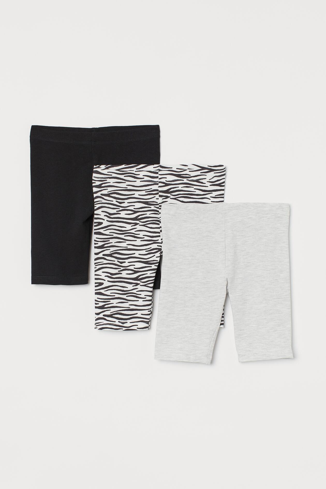 3-pack cycling shorts - Black/Zebra print - Kids | H&M GB