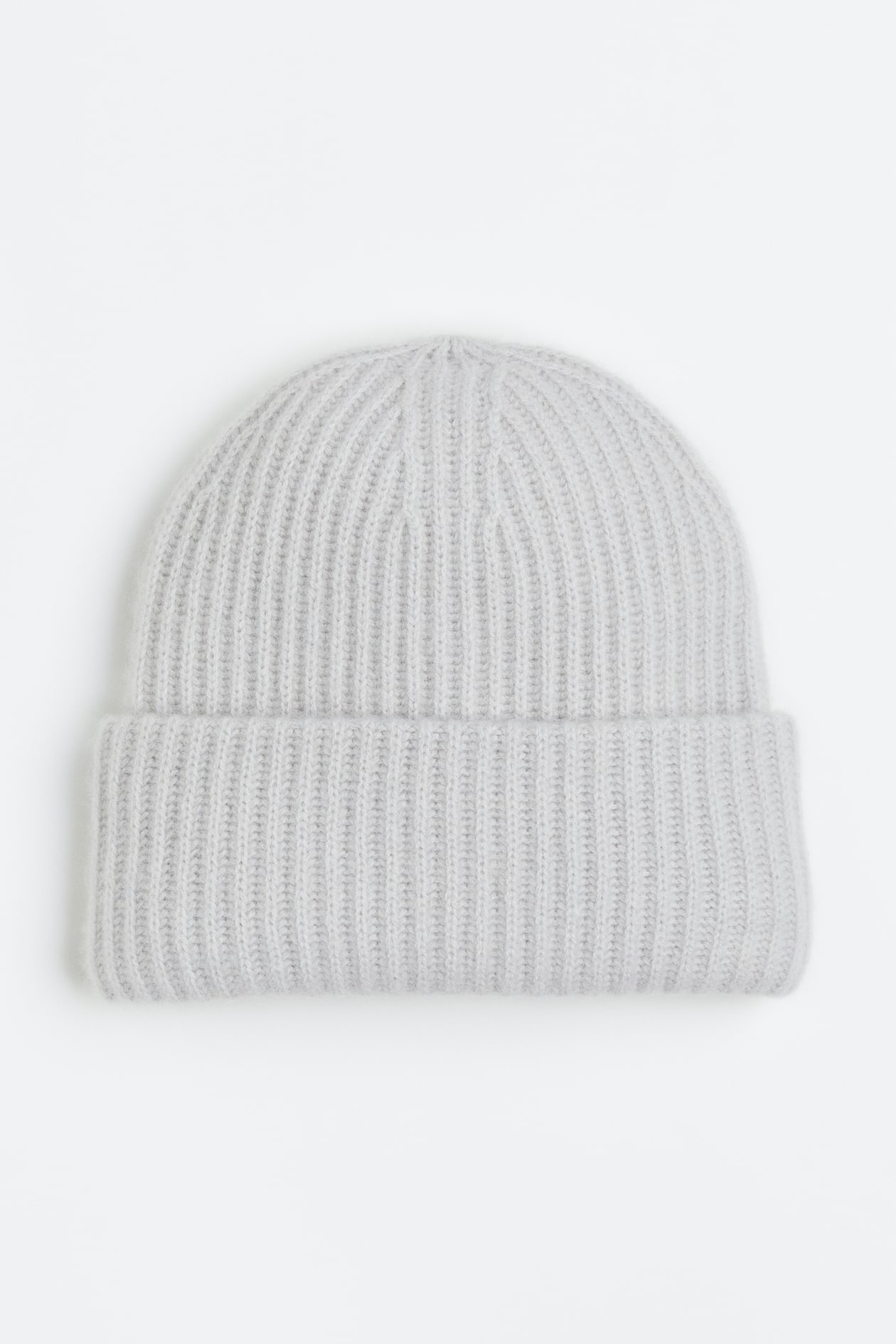 Rib-knit cashmere hat - Light grey - Ladies | H&M GB
