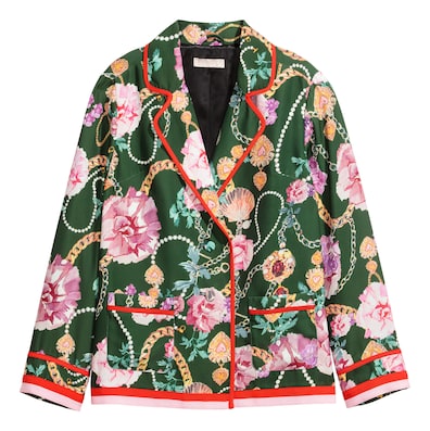 Wide-cut Jacket - Green/patterned - Ladies | H&M US