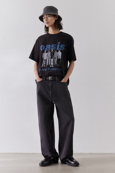 Loose Fit Print Tee - Black/Oasis - Men | H&M AU
