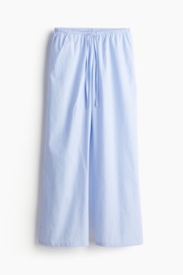 Women's Light blue/striped Cotton Pajama Pants | H&M US