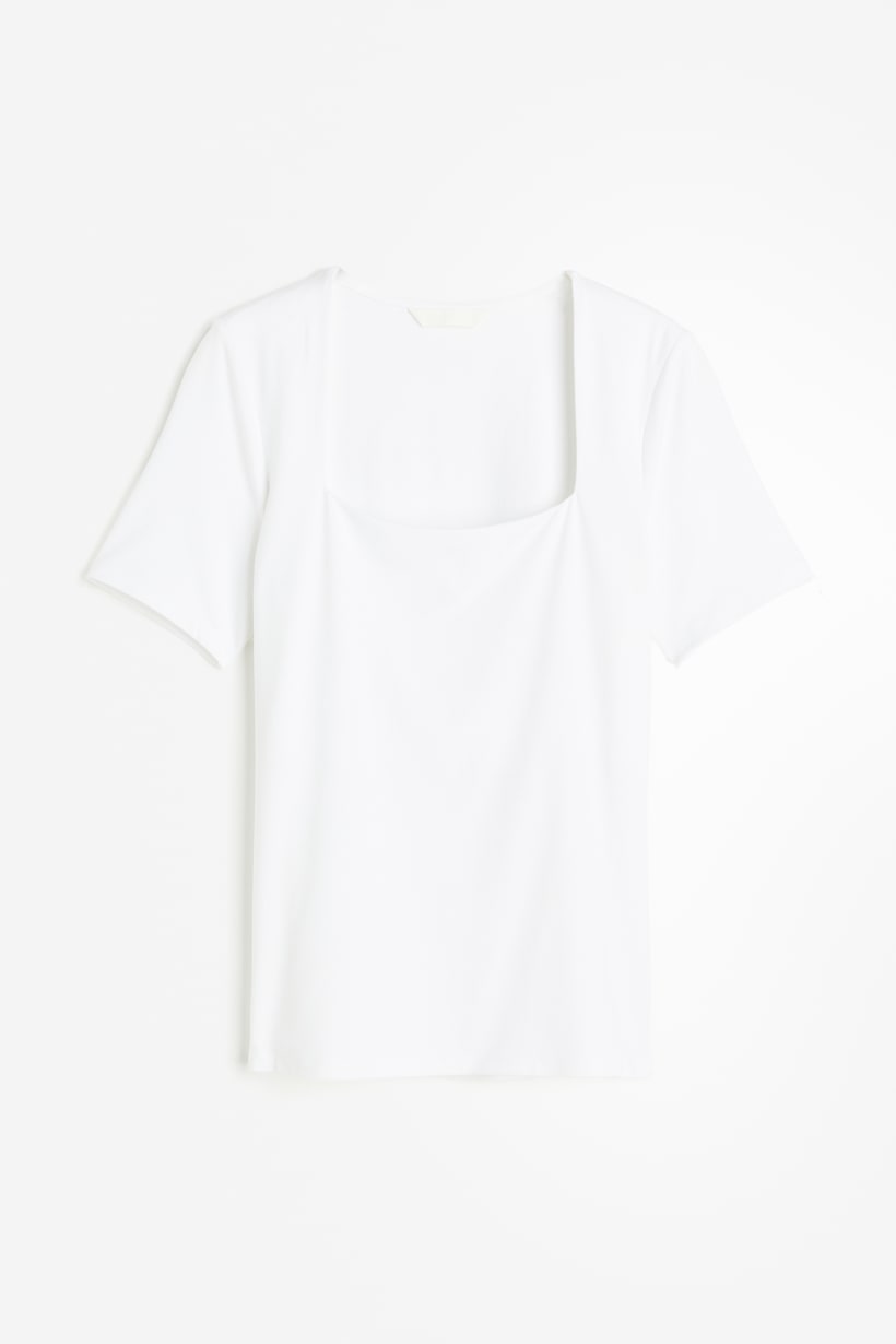 Women's White Square-neck Top | H&M CA