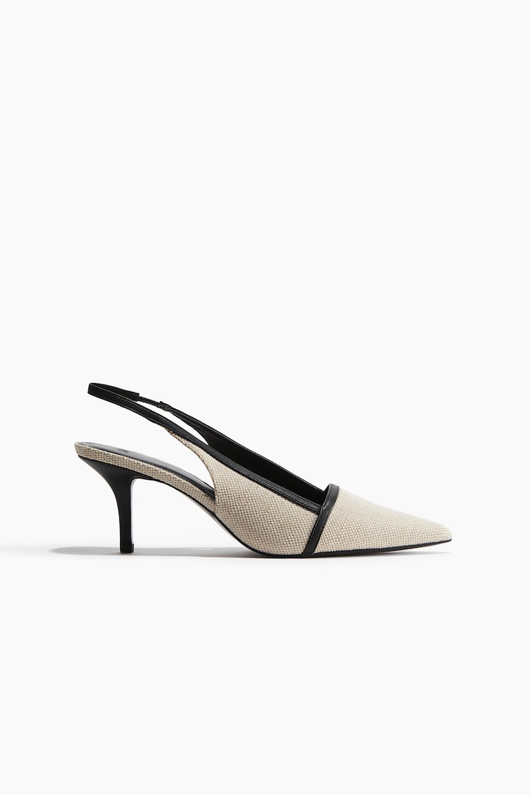 Women's Beige/black Pointed Slingbacks - High heel | H&M CA