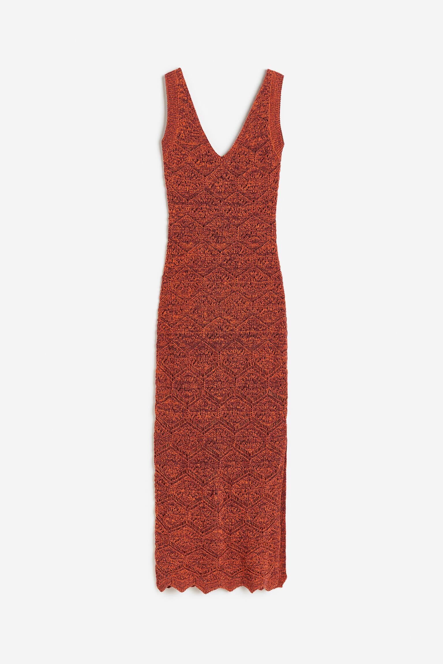 Pointelle-knit dress - Orange - Ladies | H&M