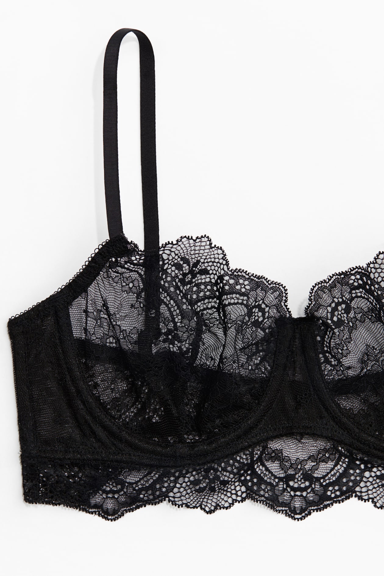 Women's Black Lace balconette bra | H&M IN